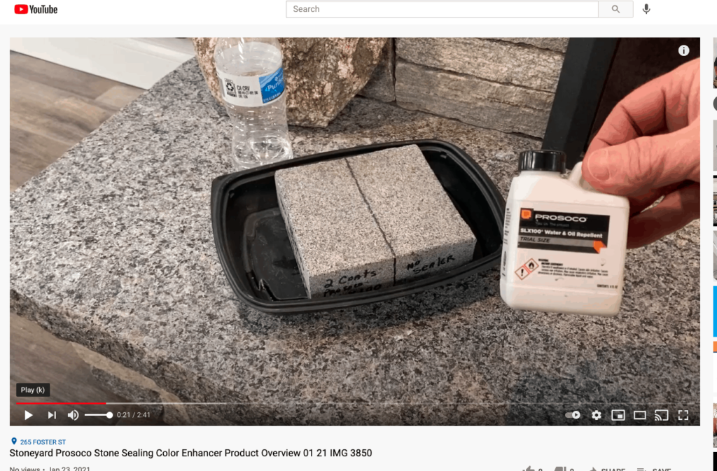 Stone Sealing and/or Color Enhancing with Prosoco - Stoneyard
