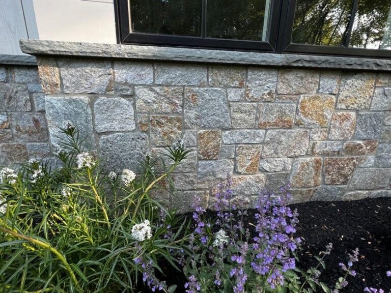 Newly Constructed Modern Farmhouse with Newport Mist Stone Veneer ...