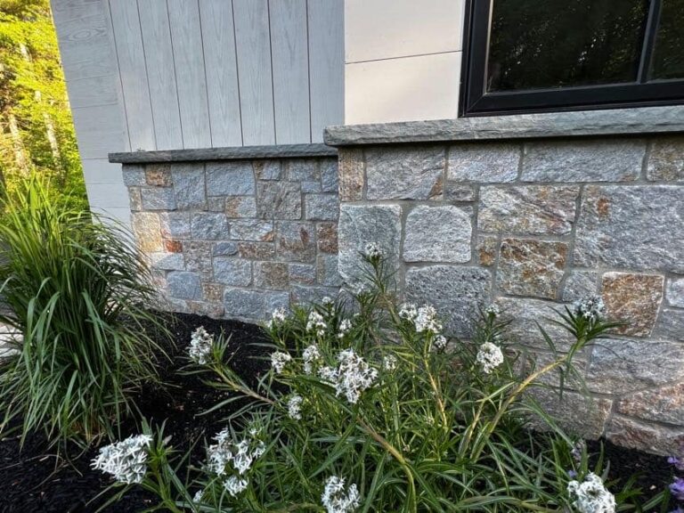Newly Constructed Modern Farmhouse with Newport Mist Stone Veneer ...