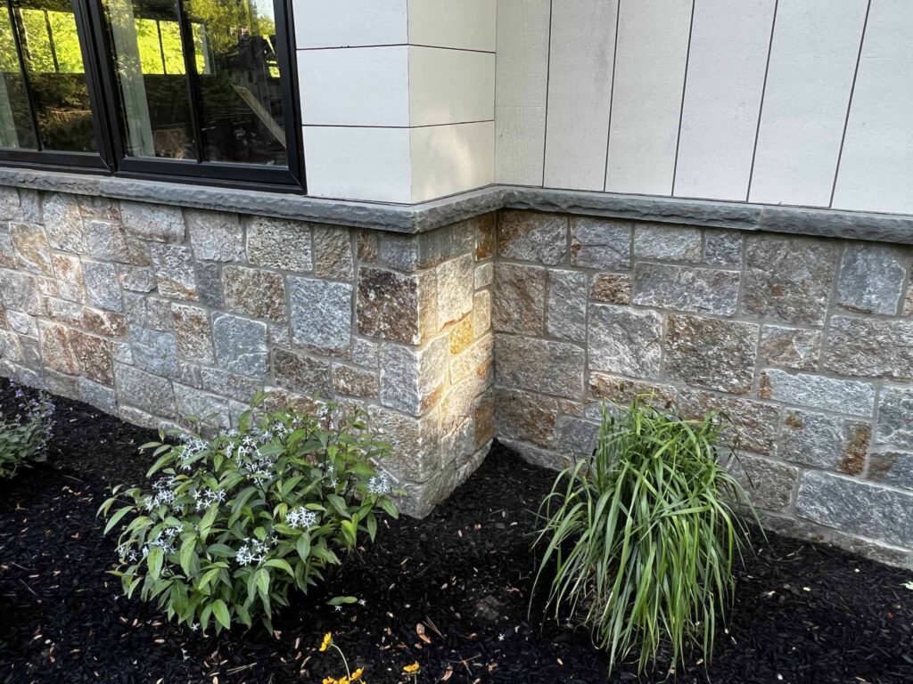 Newly Constructed Modern Farmhouse with Newport Mist Stone Veneer ...