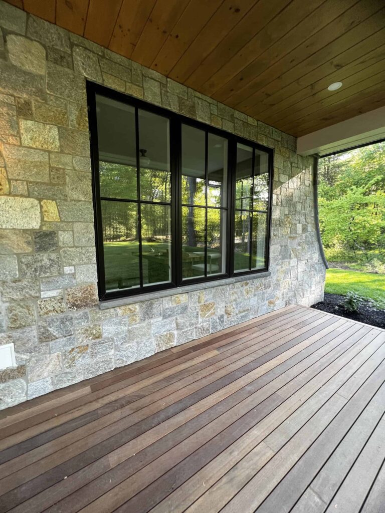 Newly Constructed Modern Farmhouse with Newport Mist Stone Veneer ...