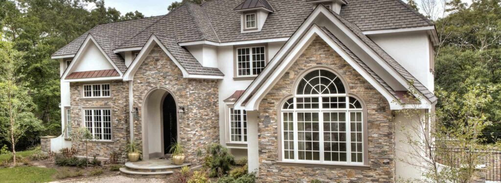 European Style Home with Natural Thin Stacked Stone - Stoneyard